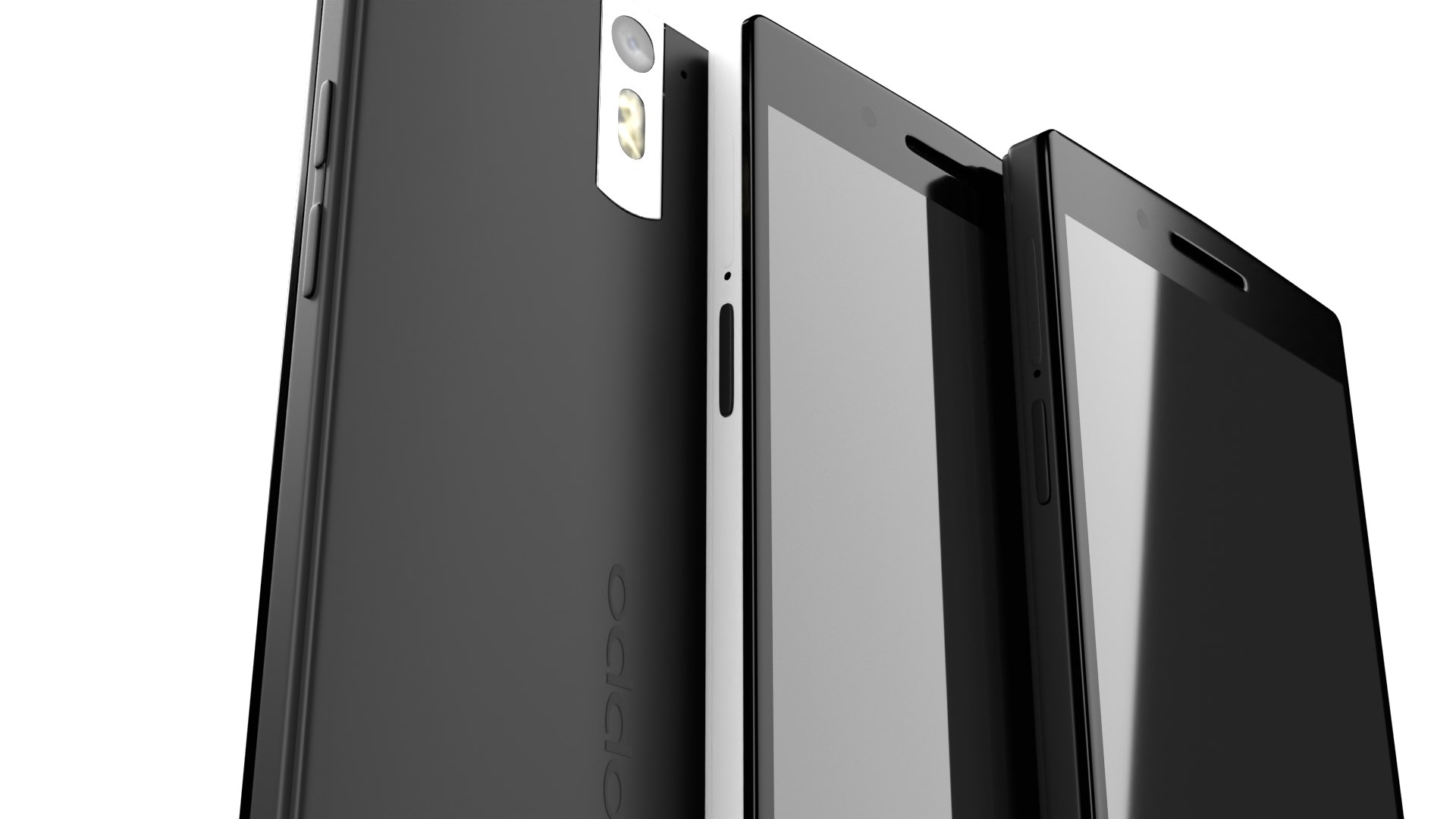 OPPO X909 Find 5 Black And White All Colors Model - TurboSquid 1909633