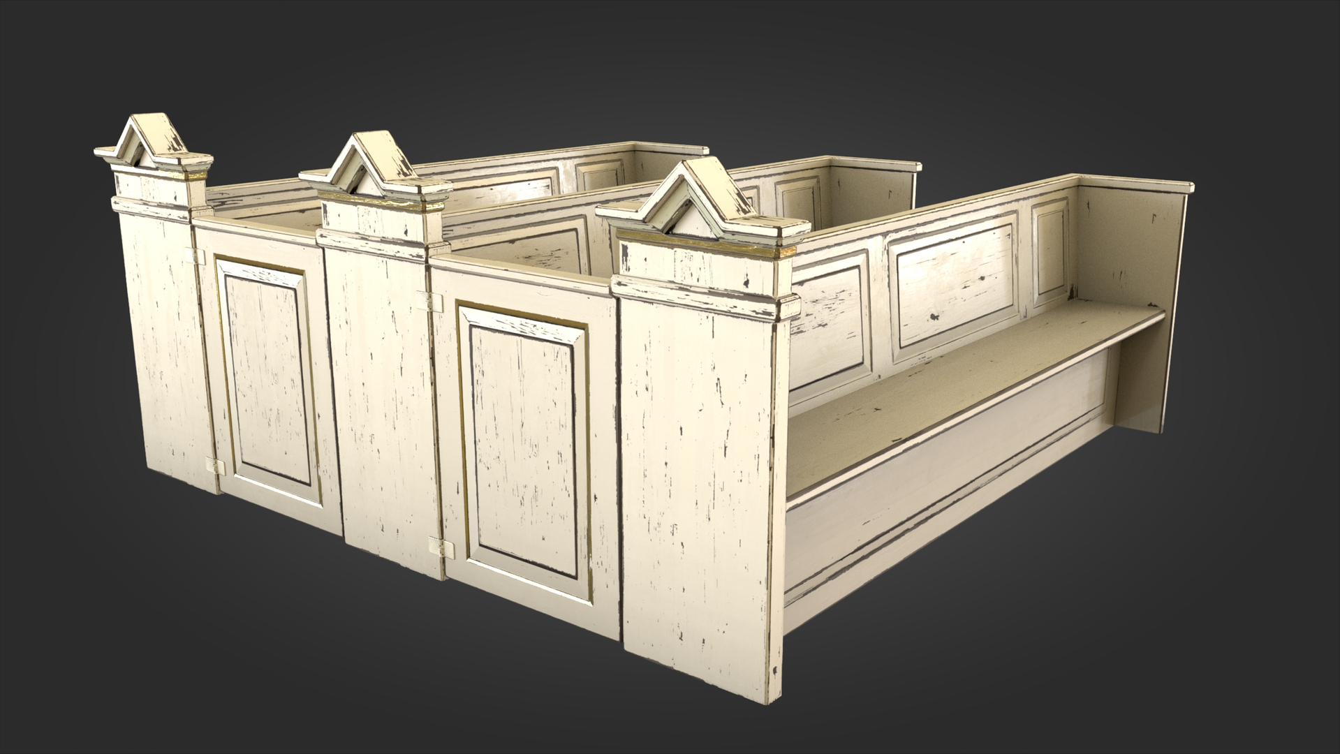 3D Medieval Church Benches White - PBR Model - TurboSquid 1826287