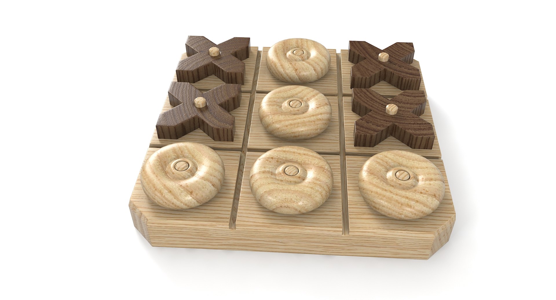 Tic-tac-toe Wooden Board 3D Model - TurboSquid 1241016