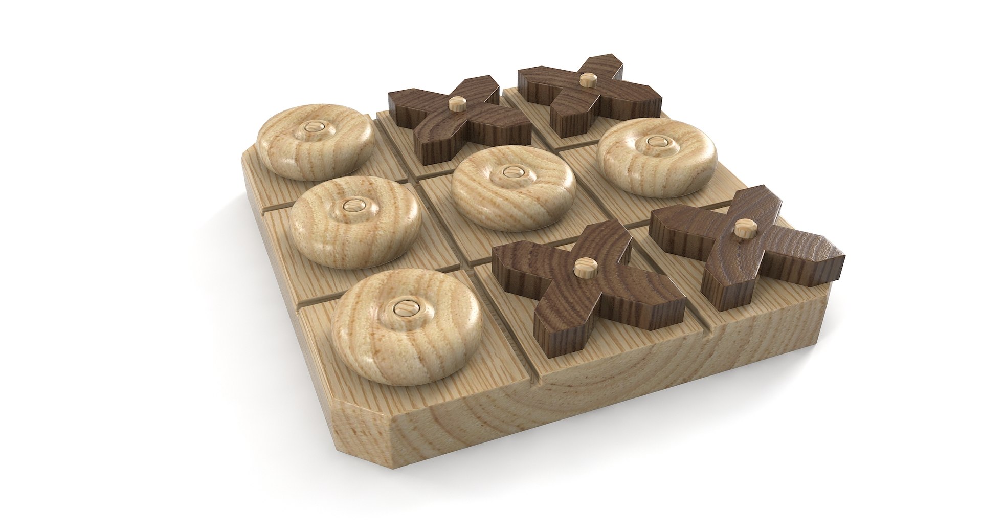 Tic-tac-toe Wooden Board 3D Model - TurboSquid 1241016