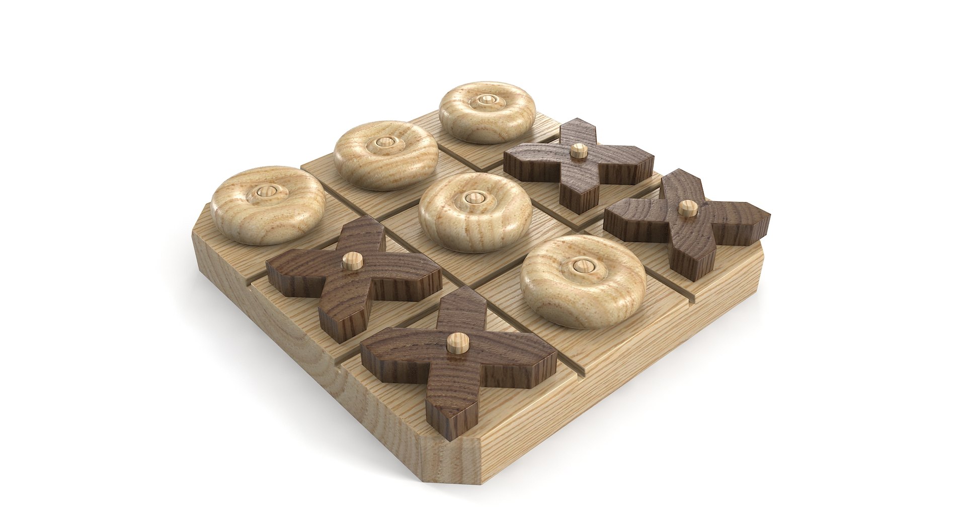 Tic-tac-toe Wooden Board 3D Model - TurboSquid 1241016