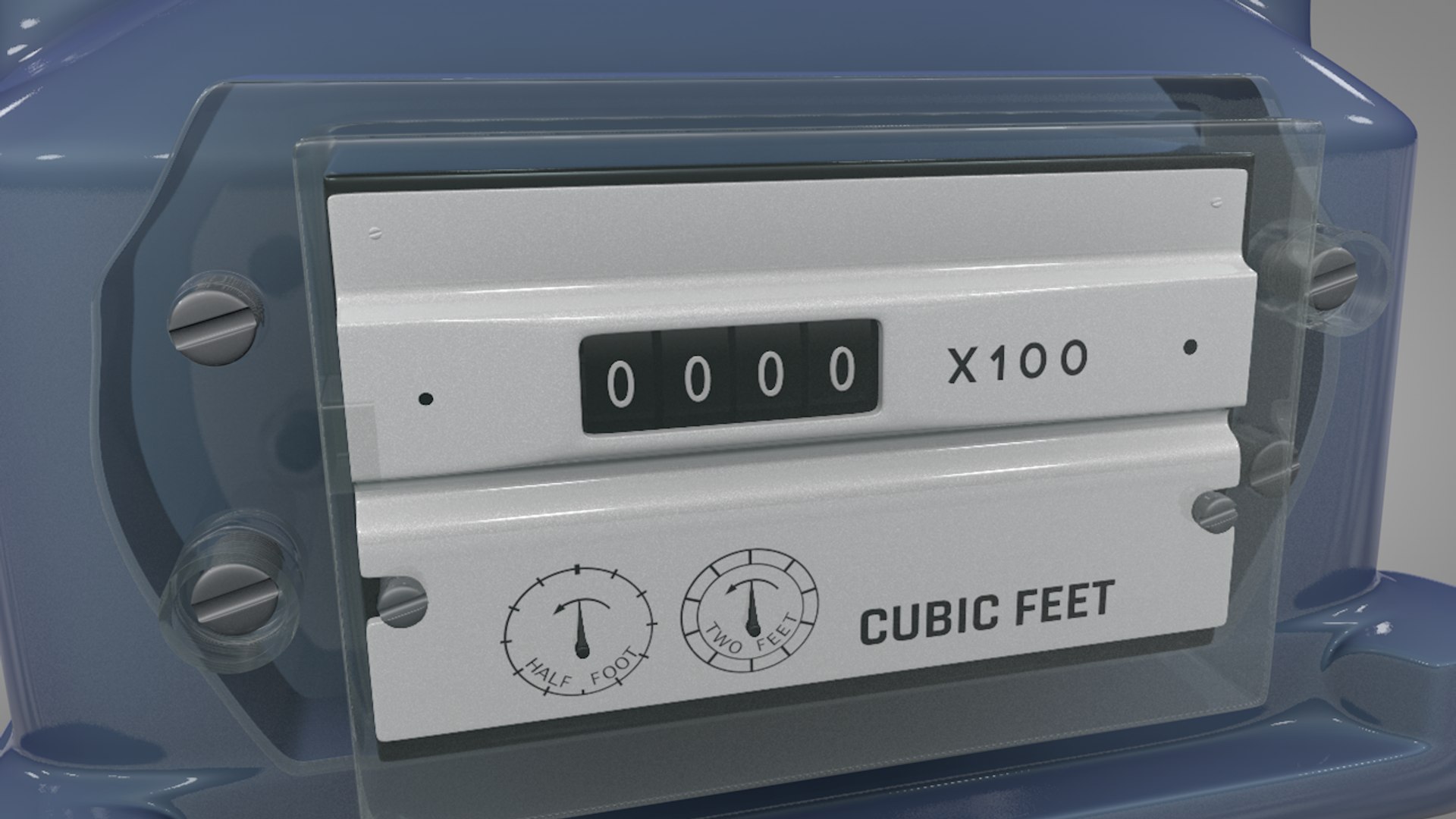 3D Gas Meter Bk-250 Blue Model - TurboSquid 1368936