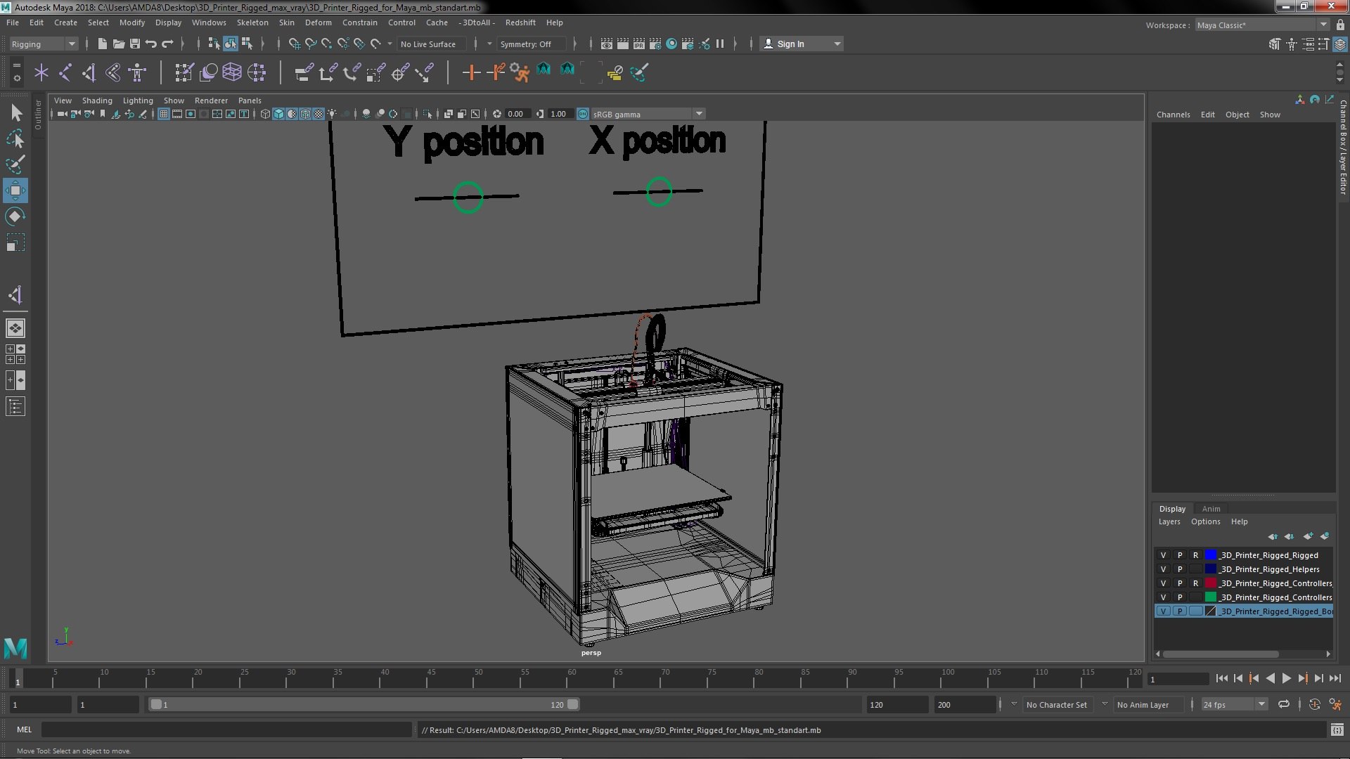 3d Printer Rigged for Maya 3D model - TurboSquid 2093641