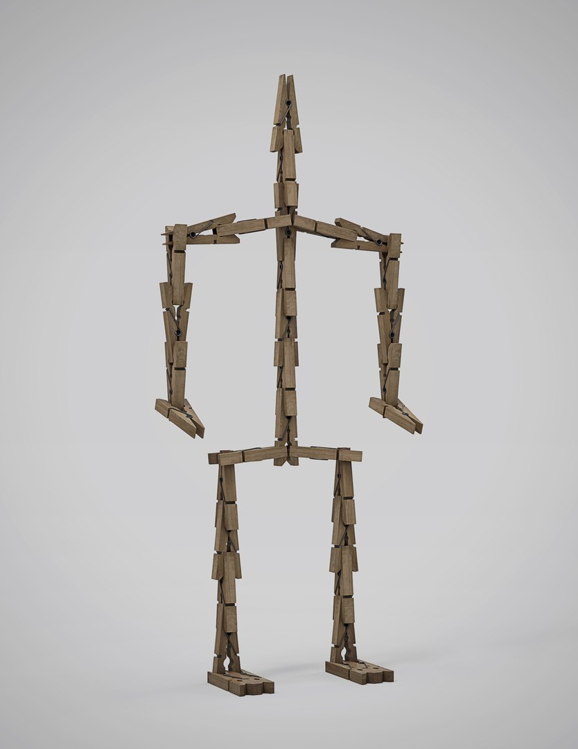 3D Wooden Clothes Peg - TurboSquid 1430199