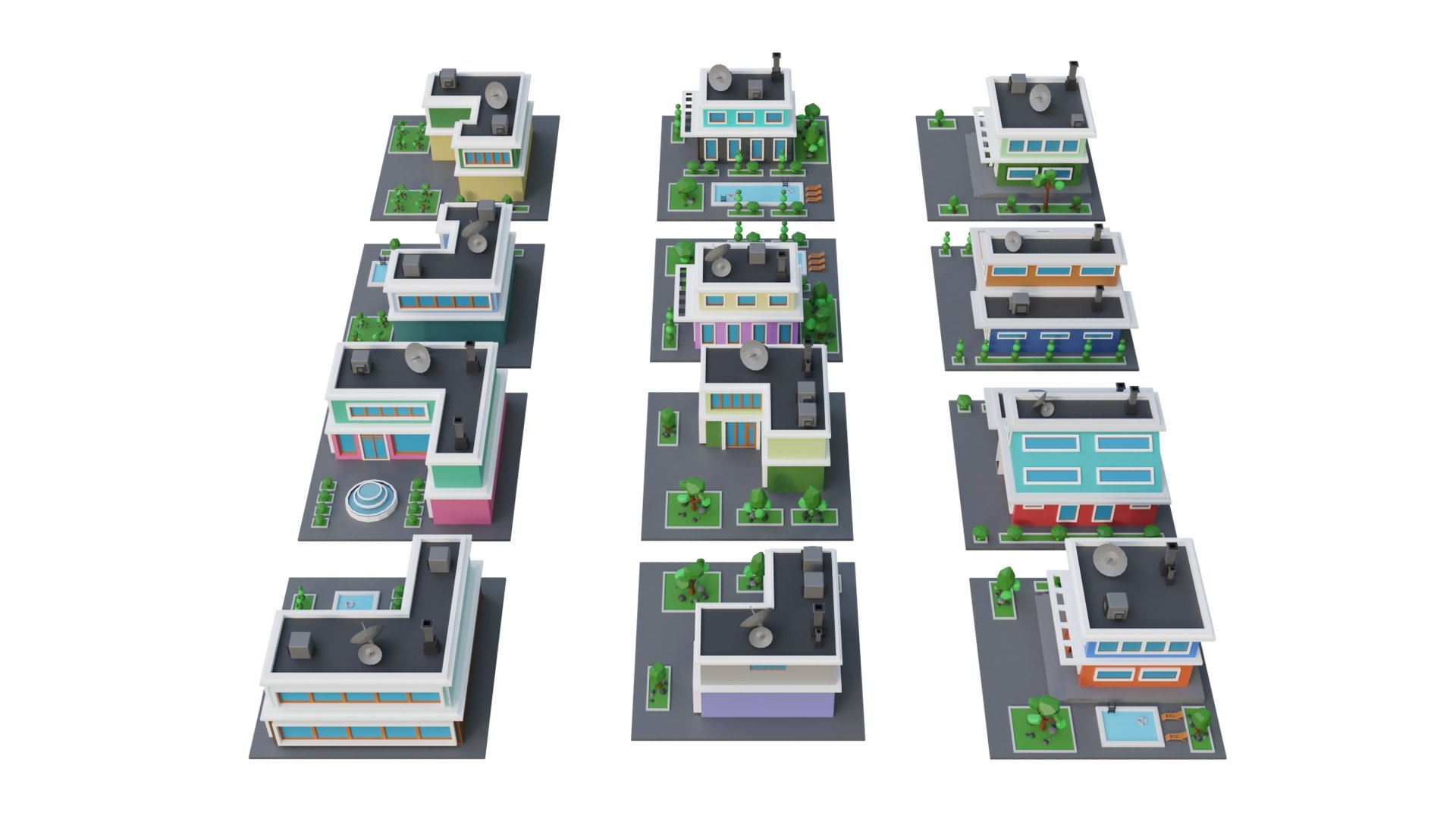 Low Poly House Pack - 12 3D Model - TurboSquid 2093521