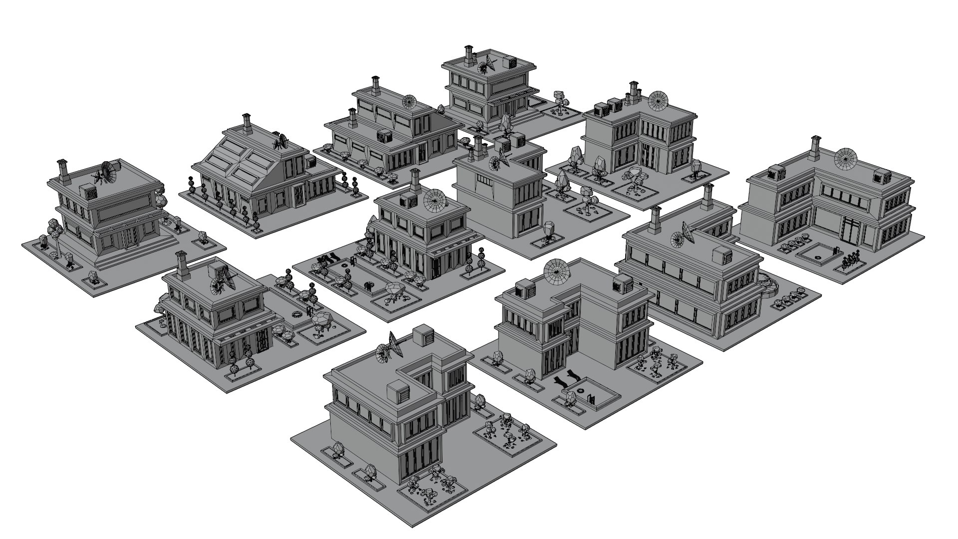 Low Poly House Pack - 12 3D Model - TurboSquid 2093521