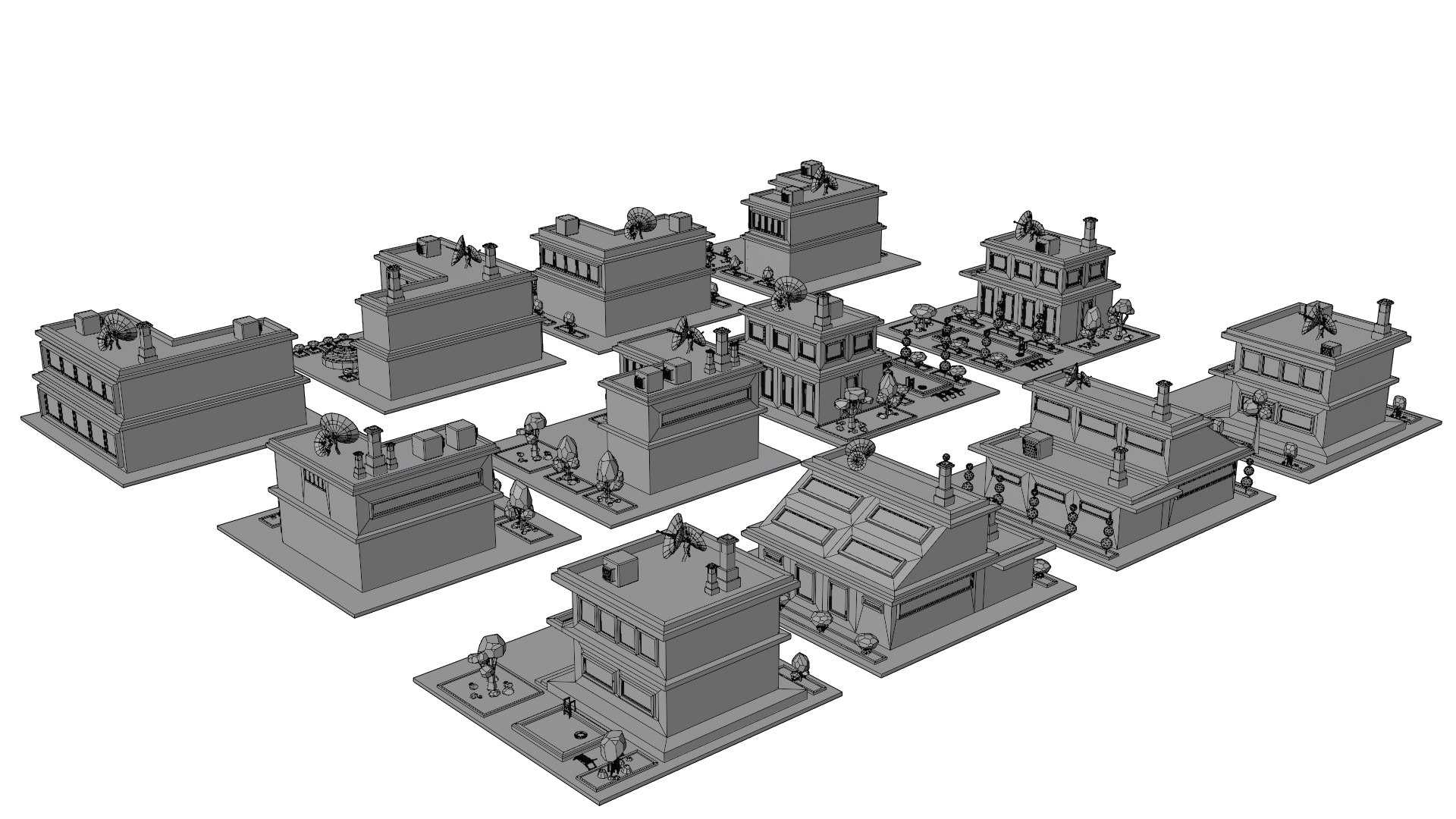 Low Poly House Pack - 12 3D Model - TurboSquid 2093521