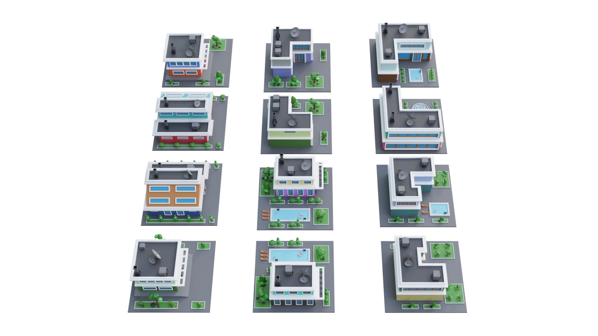 Low Poly House Pack - 12 3D Model - TurboSquid 2093521