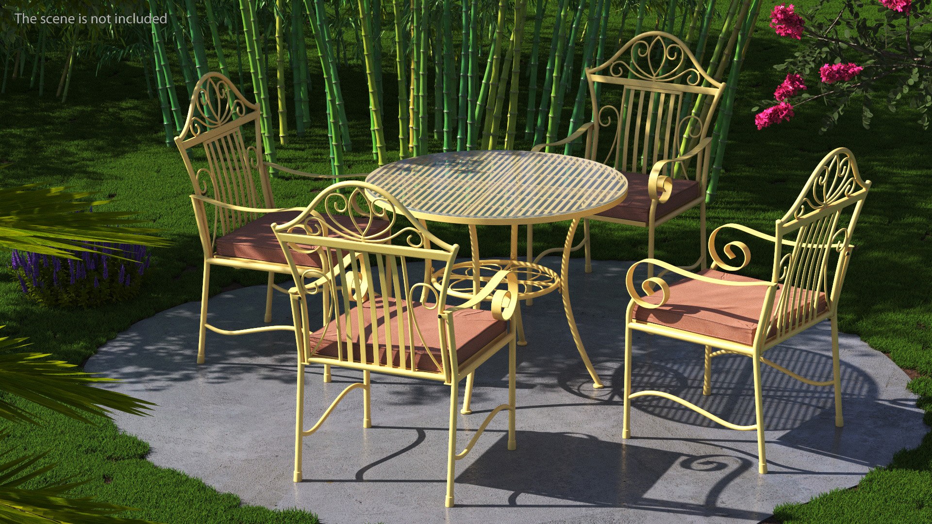 Yellow Iron Patio Furniture 3D model - TurboSquid 2108361