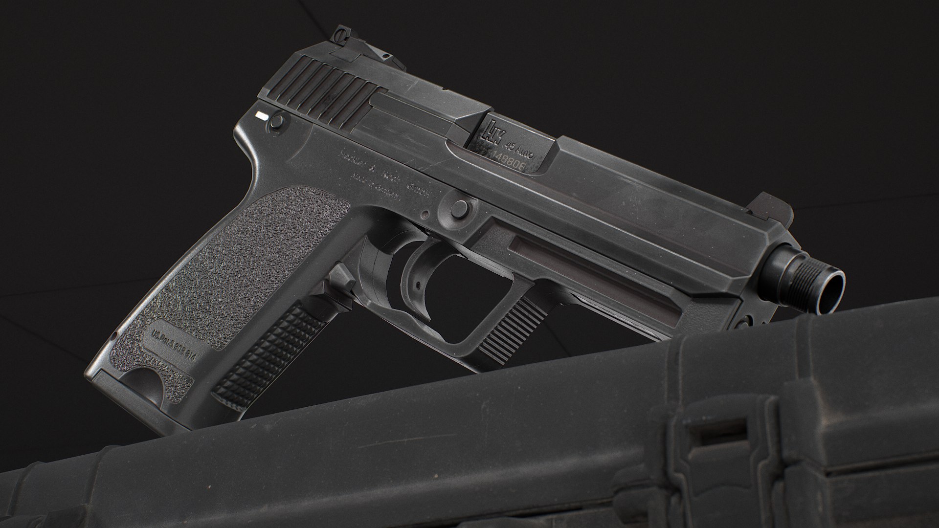 USP Tactical Pistol With Suppressor Low Poly Game-Ready Model 3D ...