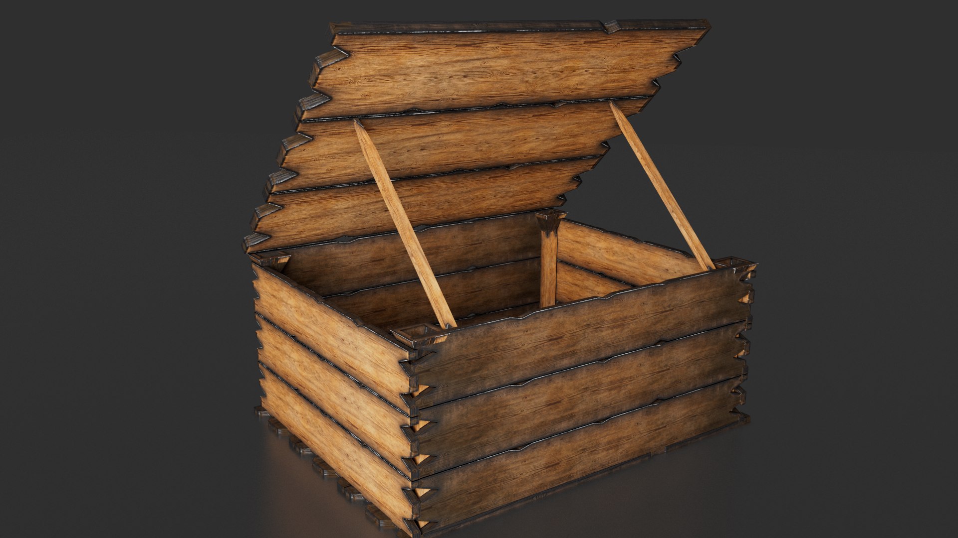 3D 3D Wooden Box Low Poly PBR Model - TurboSquid 2210934