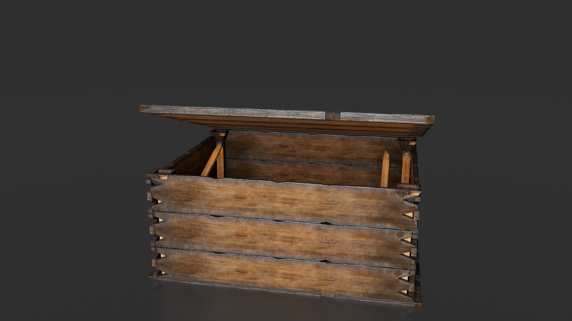 3D 3D Wooden Box Low Poly PBR Model - TurboSquid 2210934