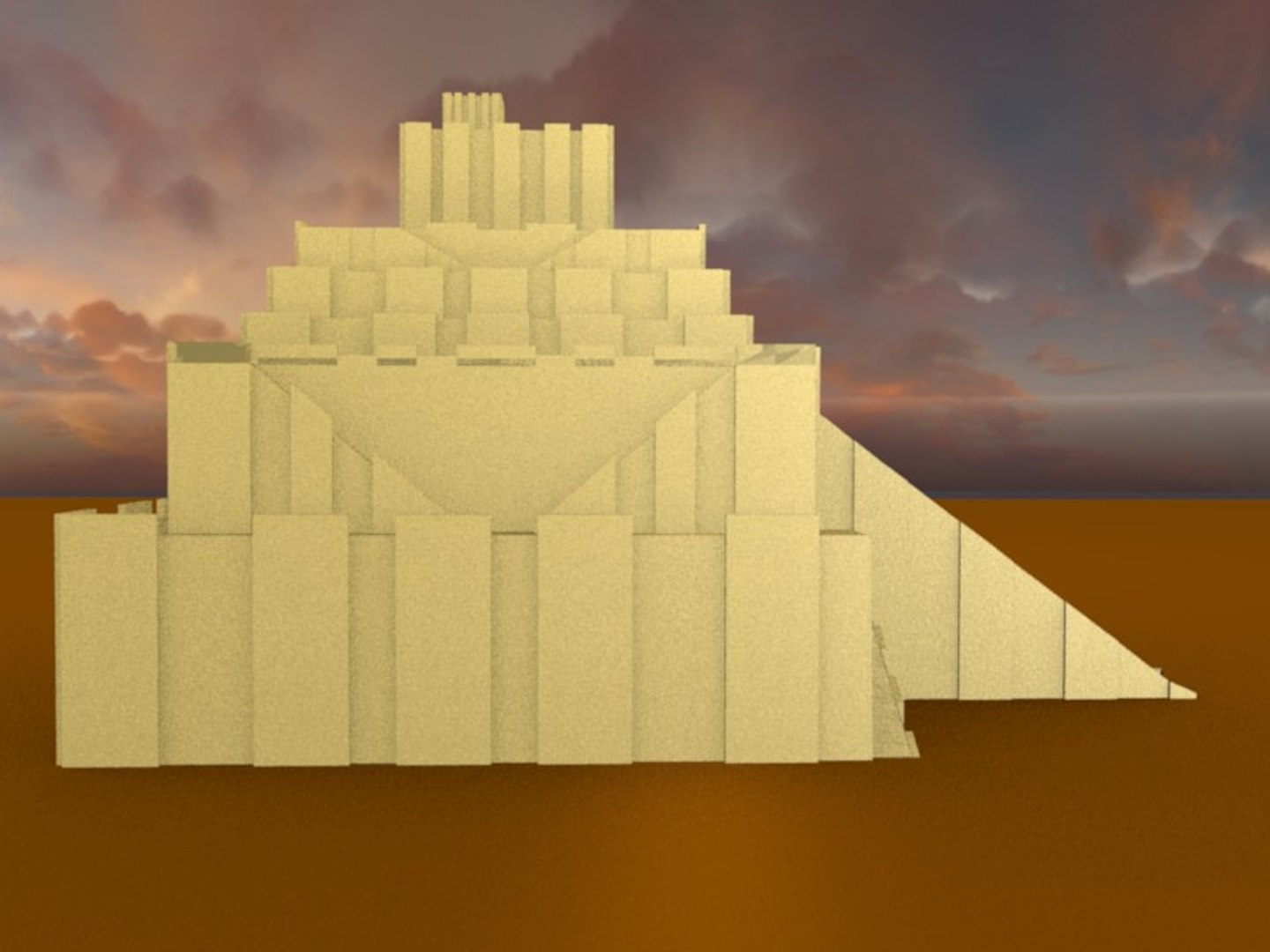 Ziggurat Babylon Temple Obj