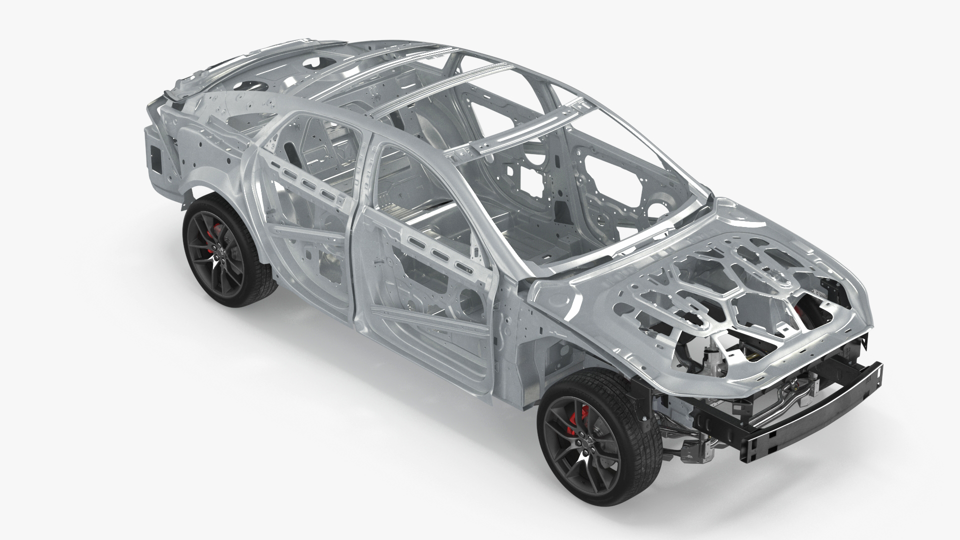 3D Car Frame And Chassis With Wheels Rigged For Cinema 4D Model ...