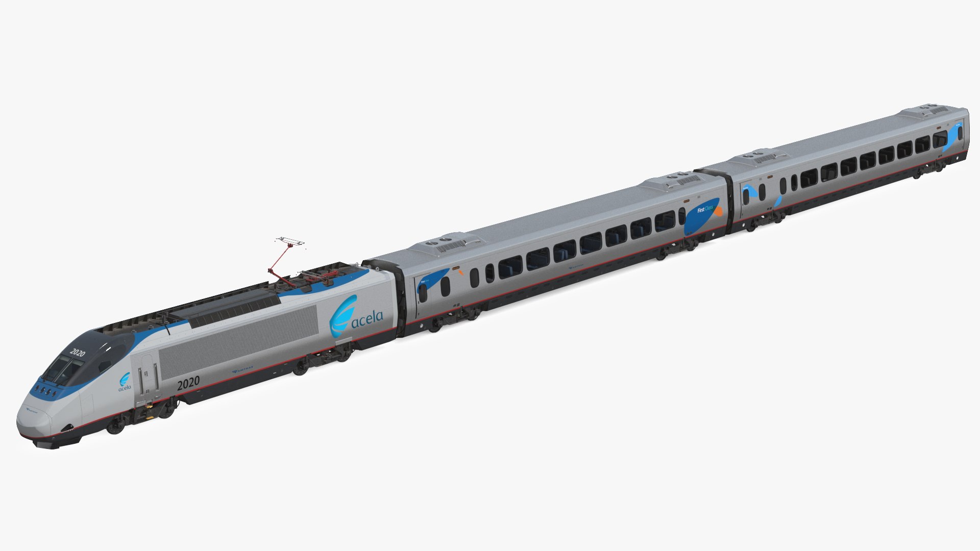 3D amtrak acela express train model - TurboSquid 1447336