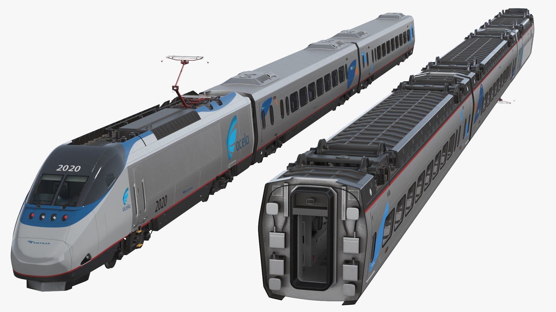 3D amtrak acela express train model - TurboSquid 1447336