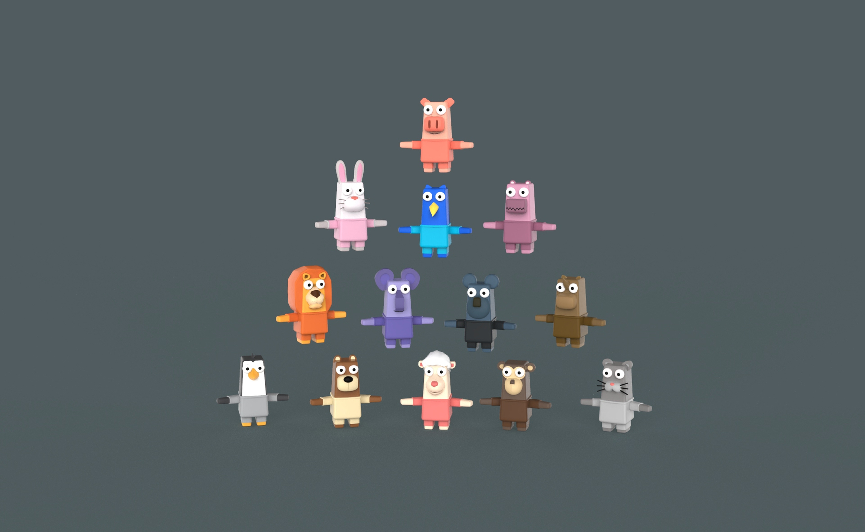 Character Animal Cartoon Pack 003 3D - TurboSquid 2253507