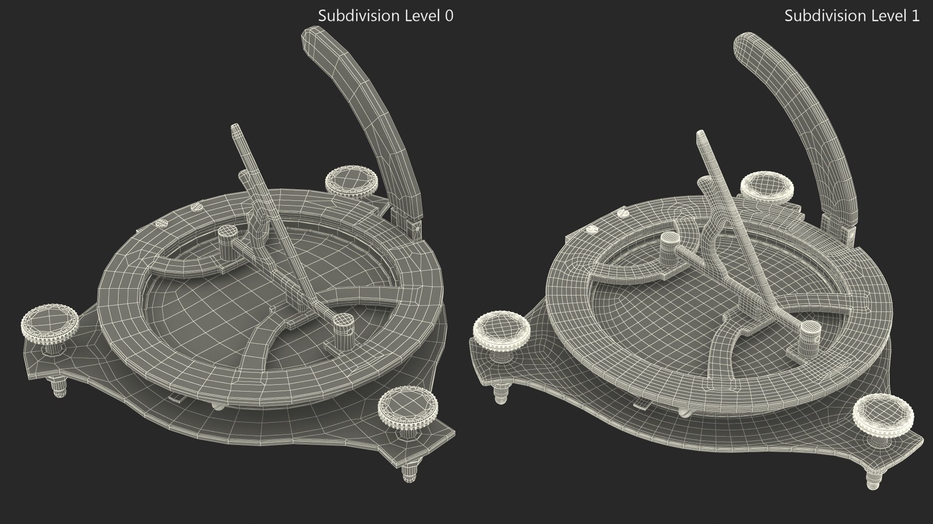 Antique Aged Compass With Sundial 3D - TurboSquid 2212750