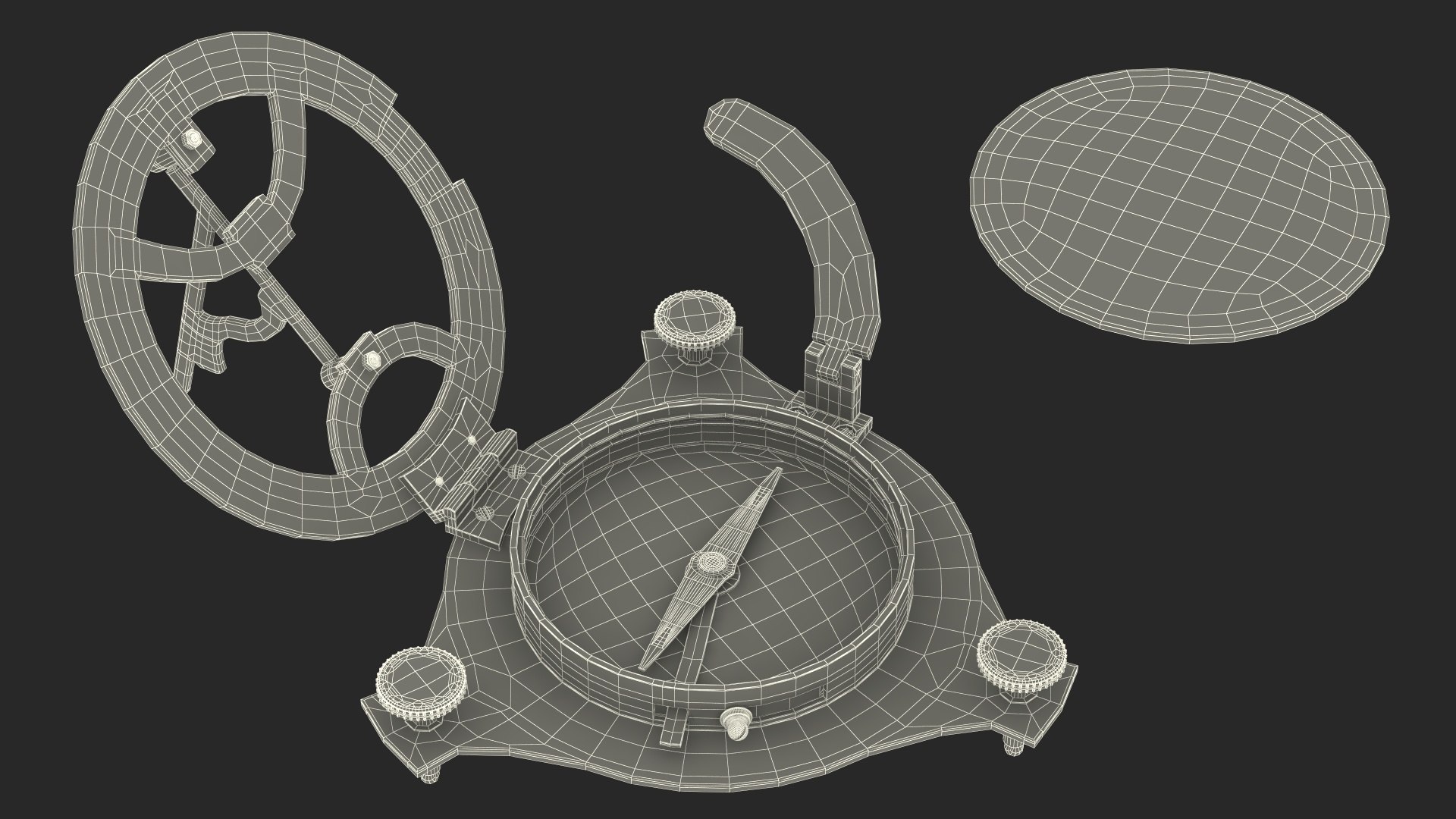 Antique Aged Compass With Sundial 3D - TurboSquid 2212750