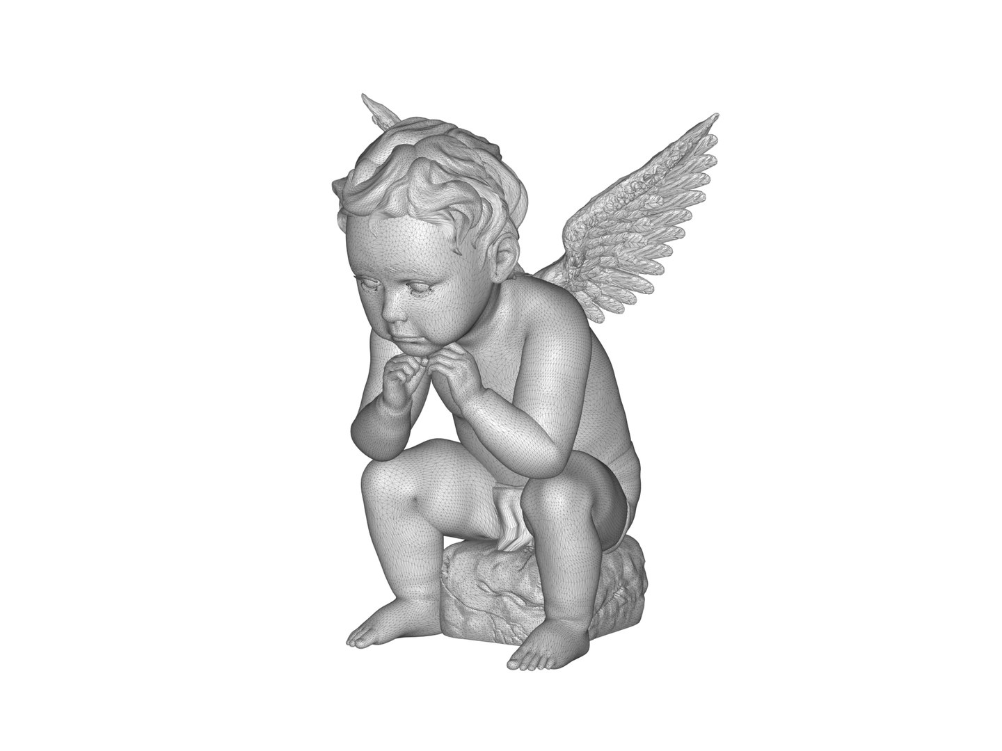 3D Sad Cupid Statue - TurboSquid 2180684