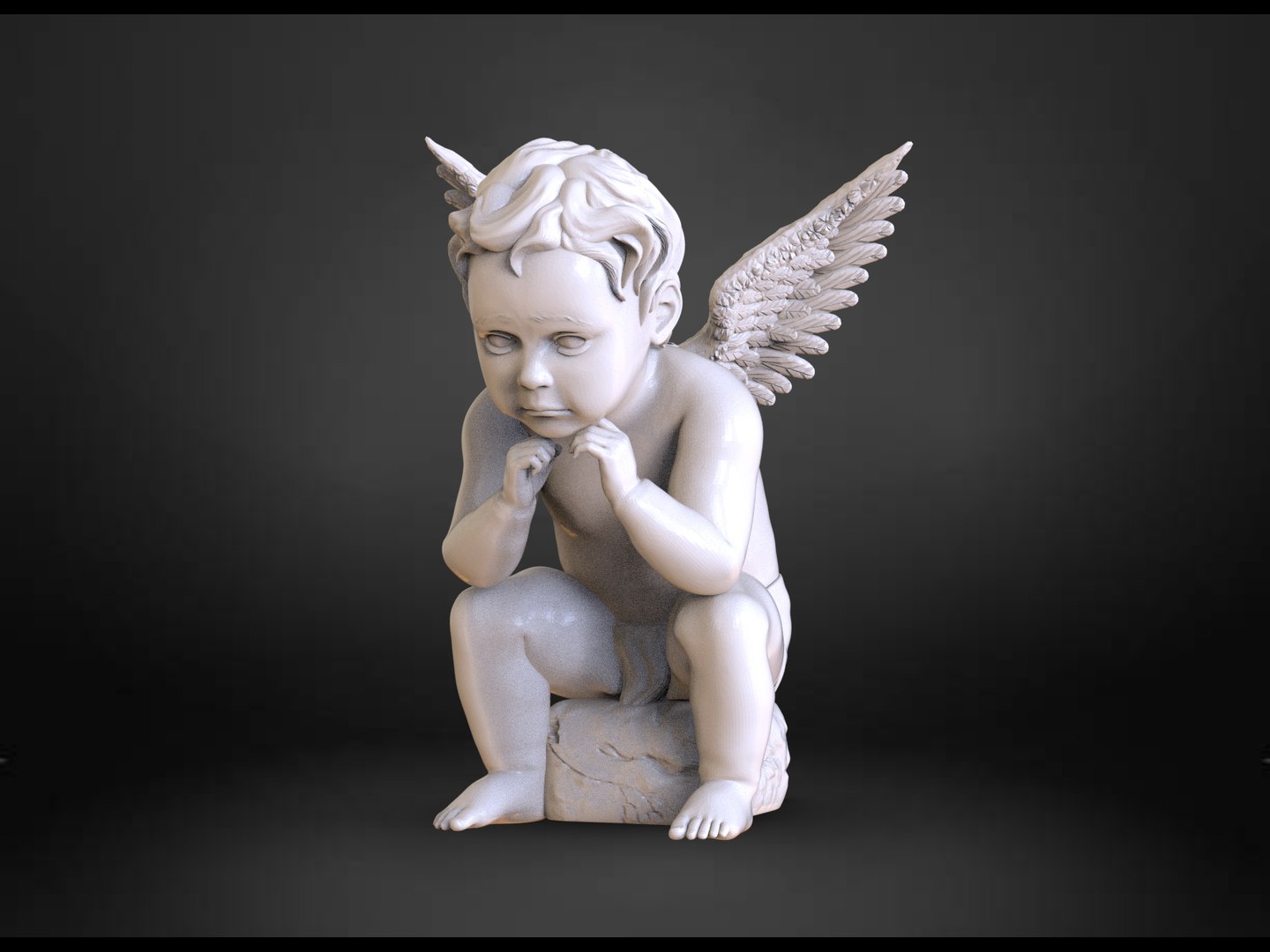 3D Sad Cupid Statue - TurboSquid 2180684