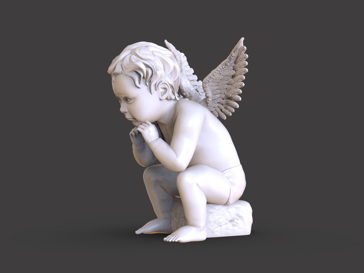 3D Sad Cupid Statue - TurboSquid 2180684