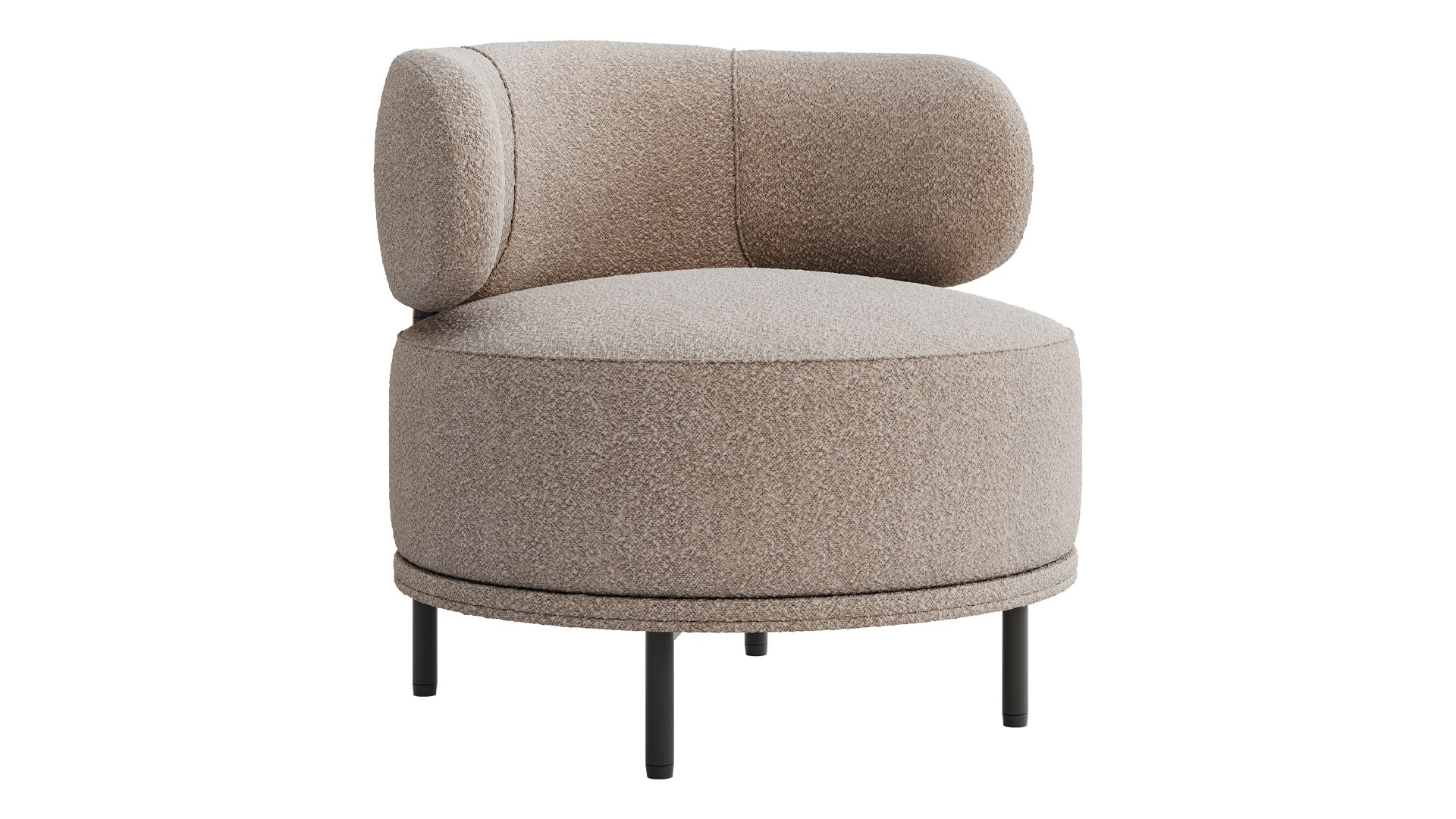 3D Penn Taupe Boucle Wing Back Accent Chair Model - TurboSquid 2296251