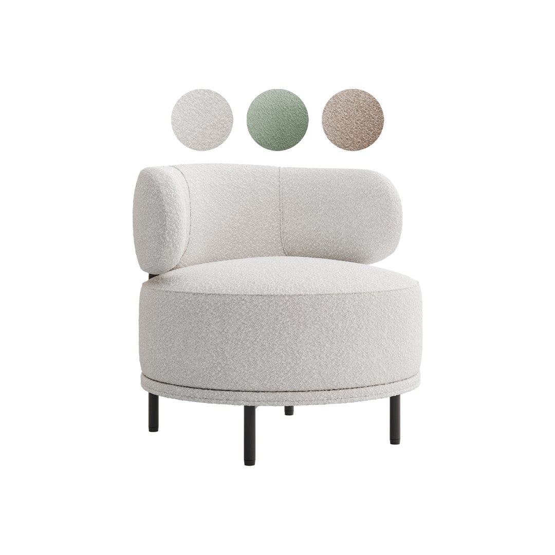 3D Penn Taupe Boucle Wing Back Accent Chair Model - TurboSquid 2296251
