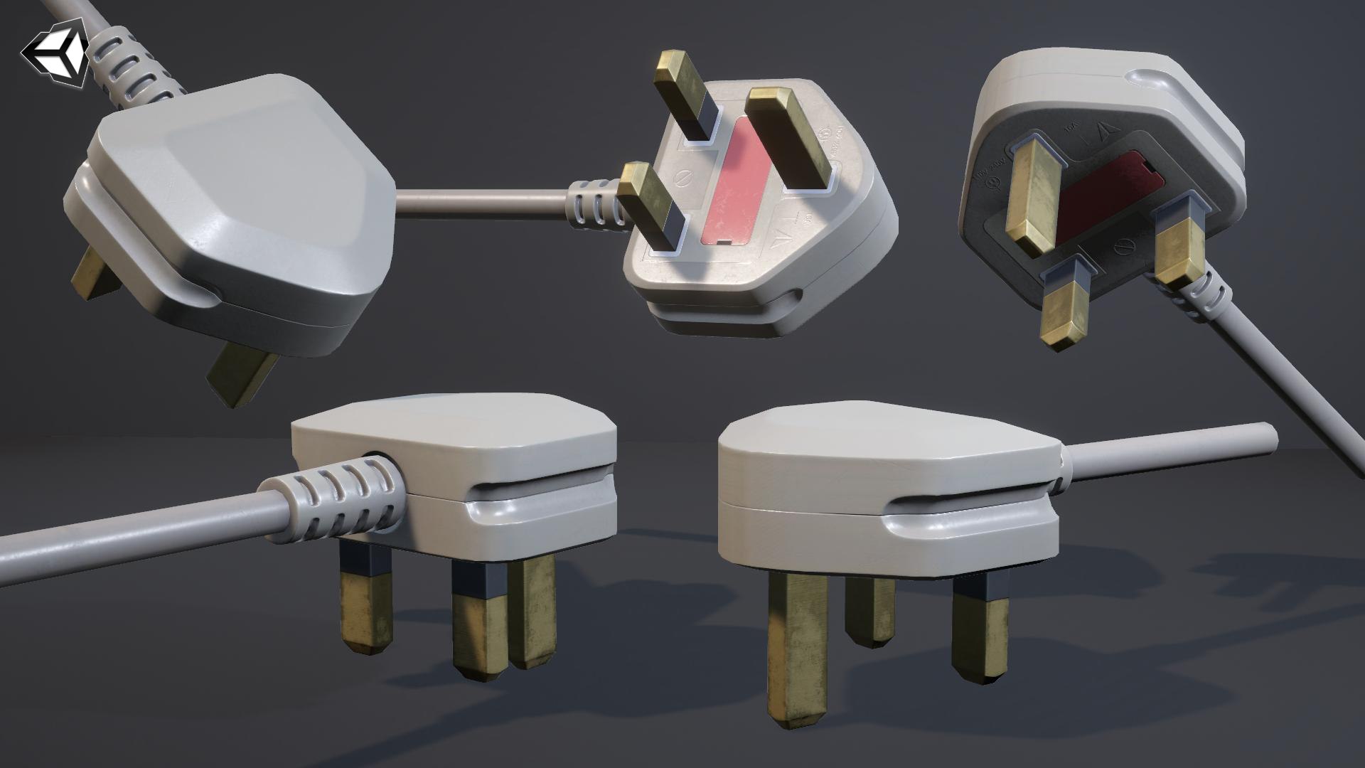 Power Cord Plug Type G 3D Model - TurboSquid 2276402