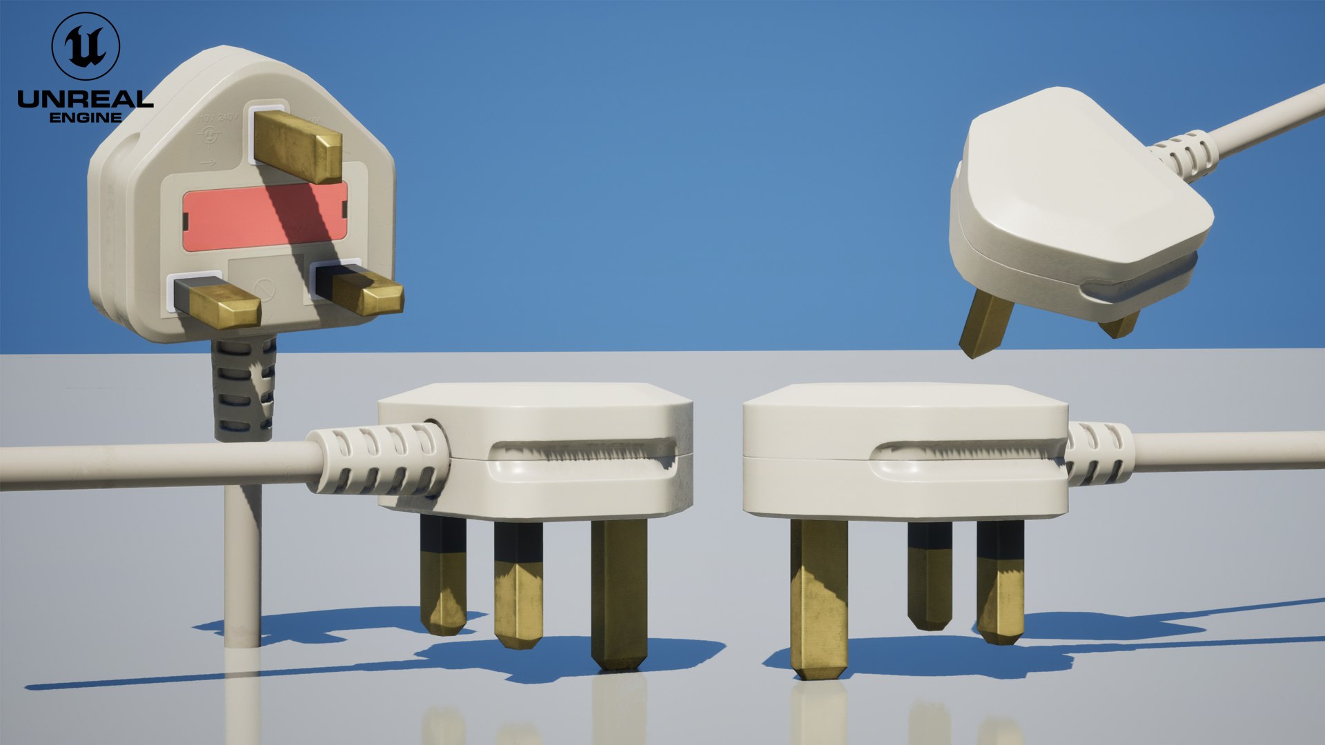 Power Cord Plug Type G 3D Model - TurboSquid 2276402