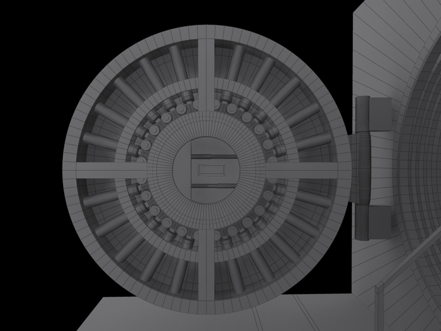 3d model massive bank vault