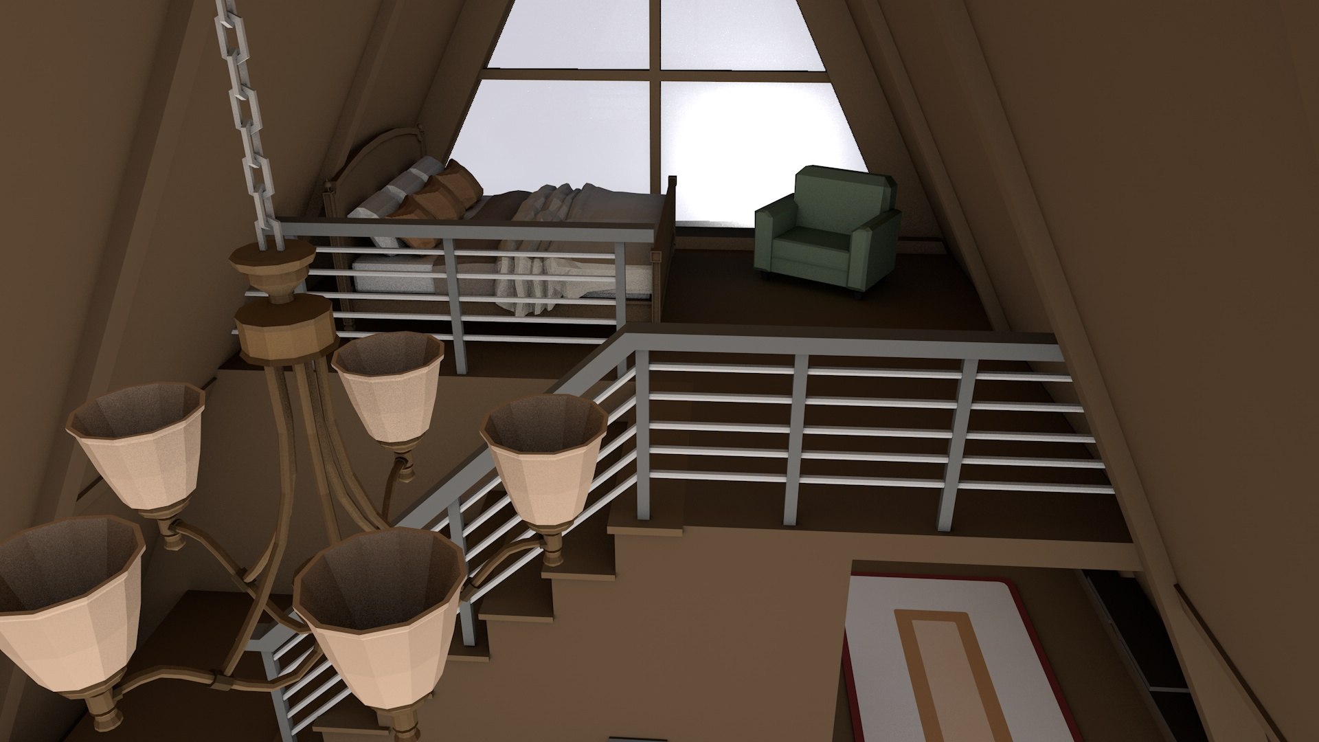 3D Model A Frame Log Cabin - Game Ready Low Poly - TurboSquid 2224058