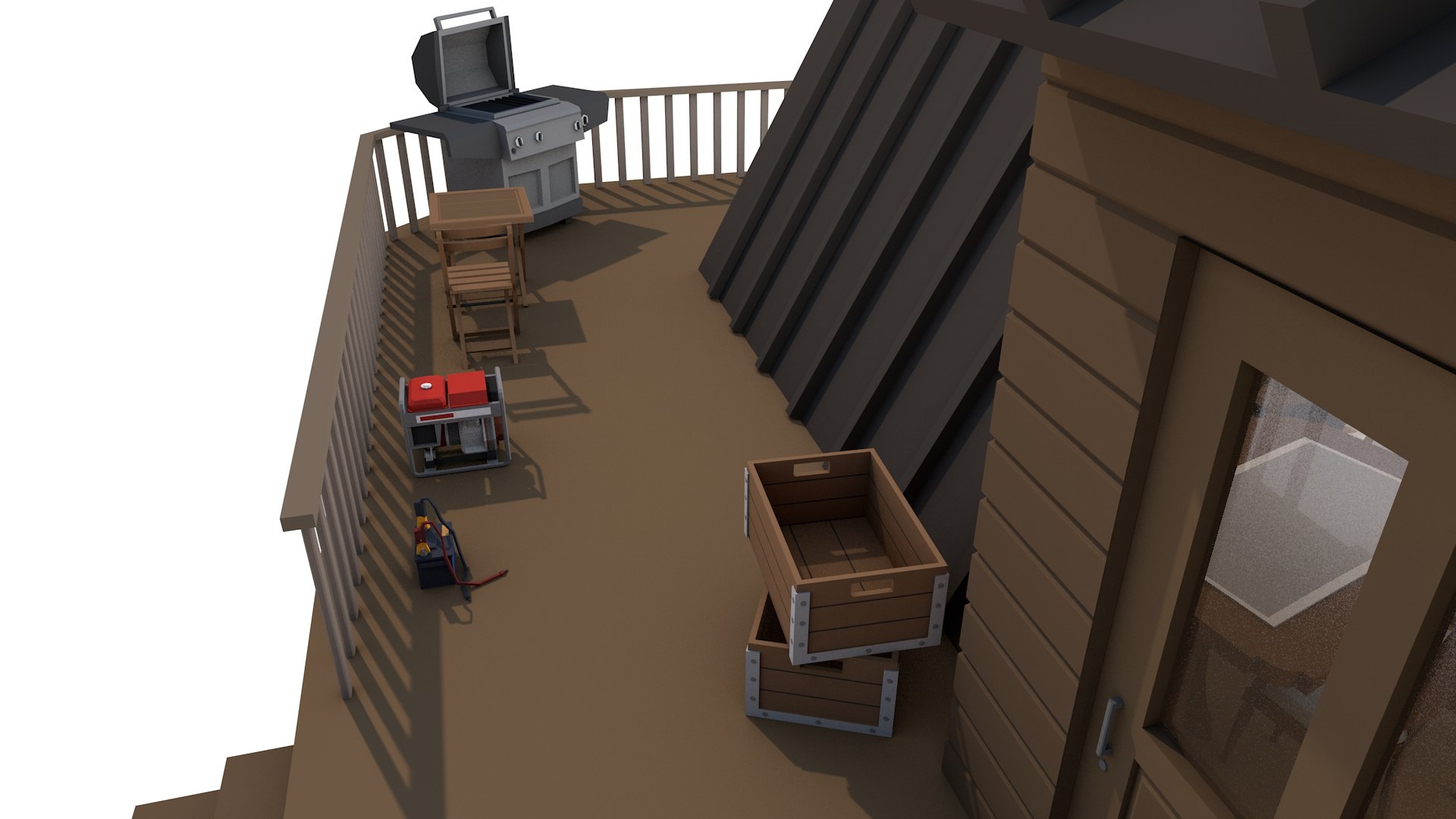 3D Model A Frame Log Cabin - Game Ready Low Poly - TurboSquid 2224058