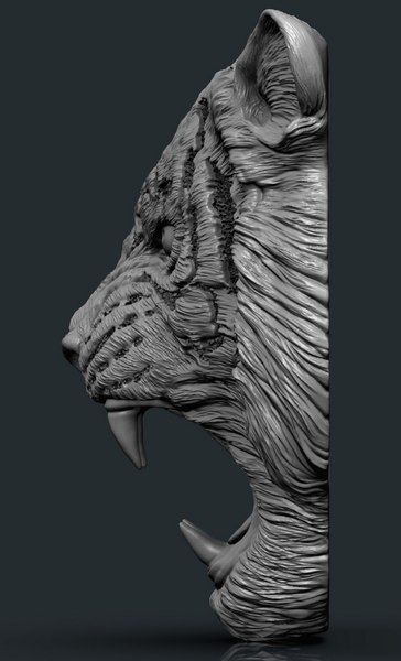 Bas-relief Tiger Head Collection model - TurboSquid 1833154