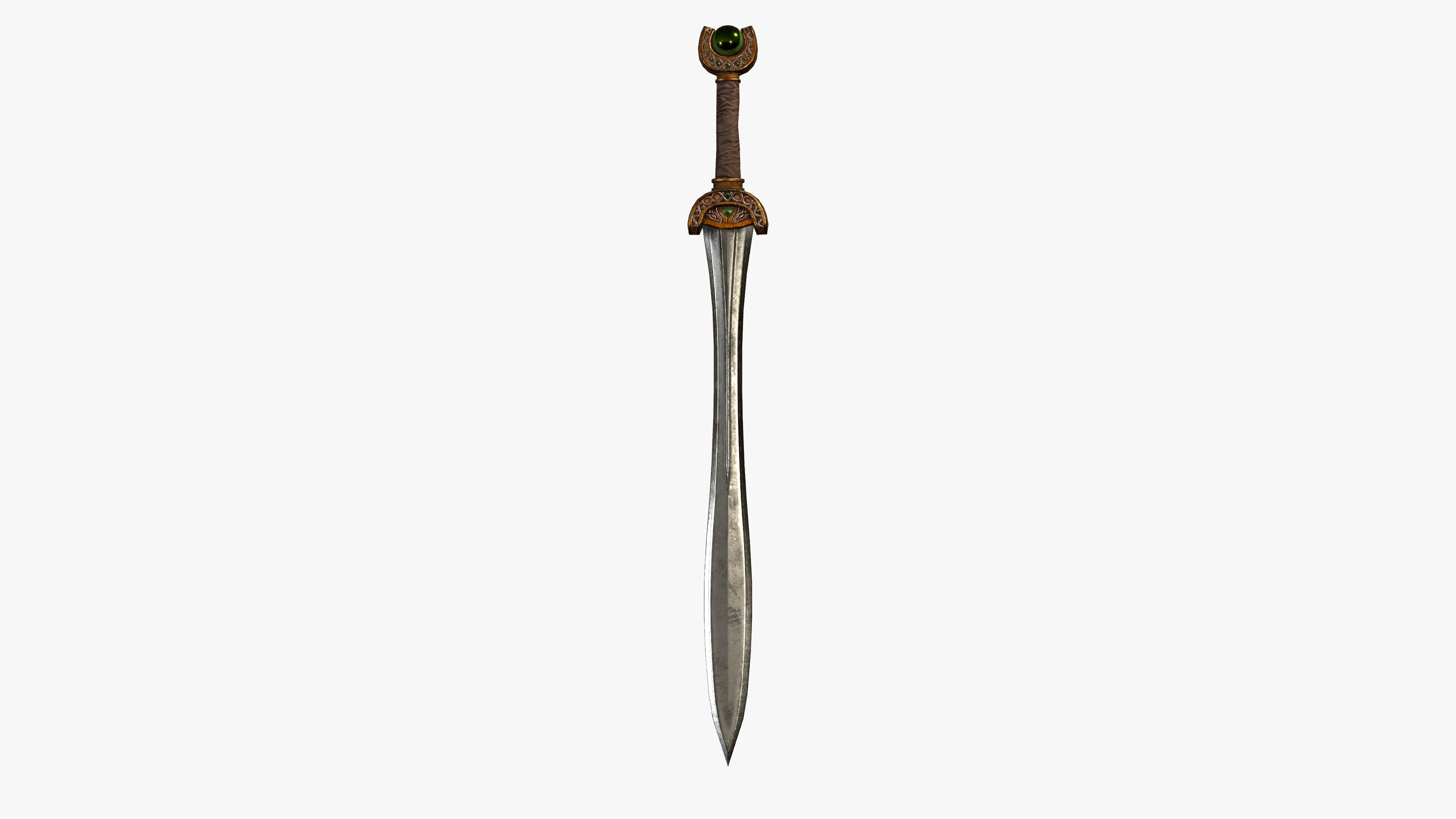 3D Fantasy Sword RPG Celtic Leaf Blade Sword Straight Gladius Board ...