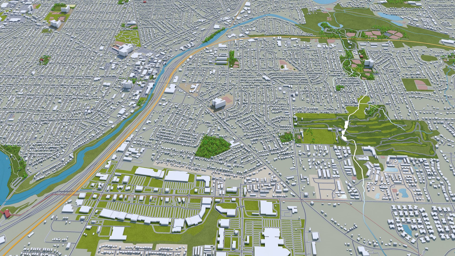 3D city area building model - TurboSquid 1608550