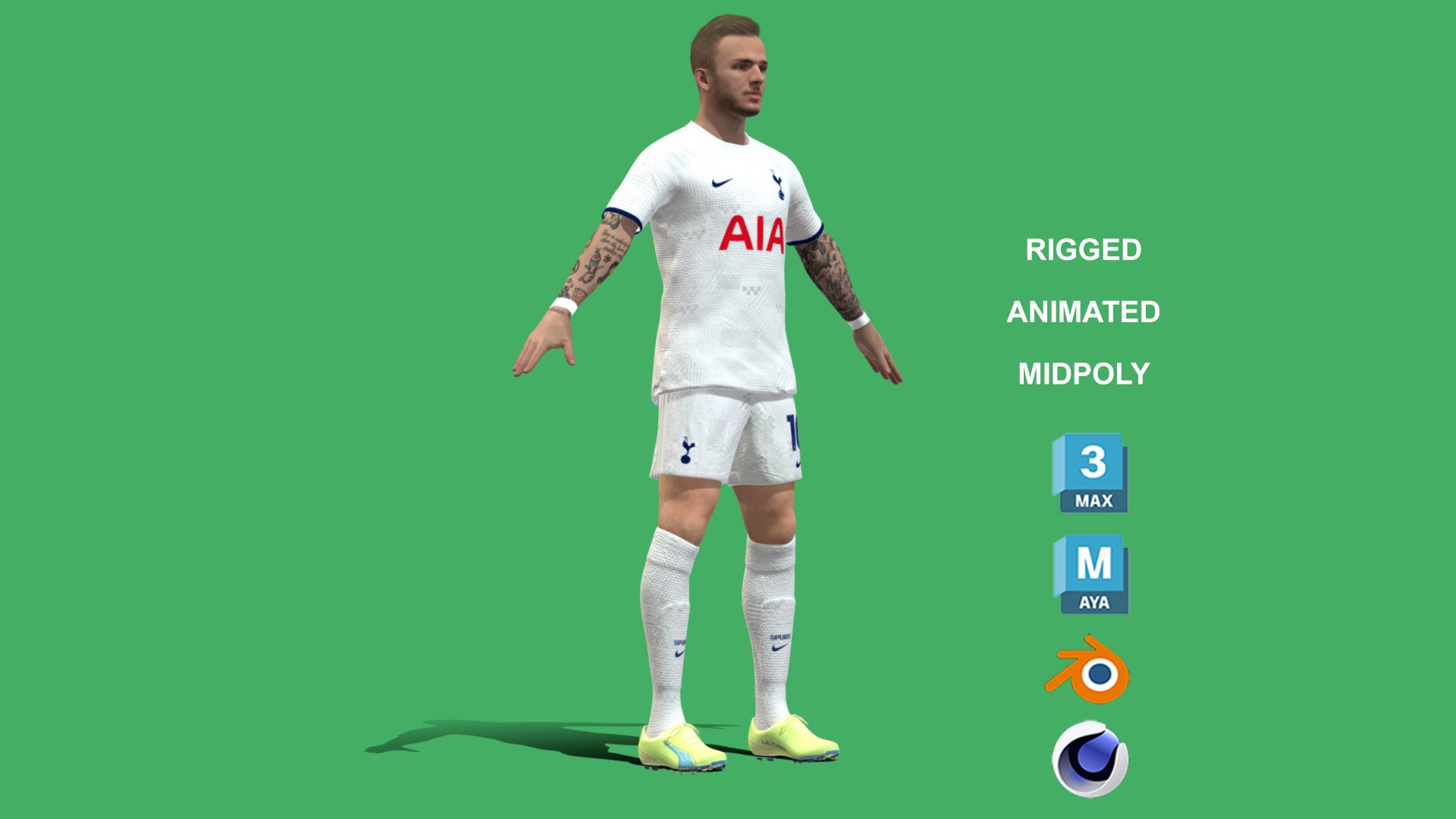 3D Rigged James Maddison Tottenham Hotspur 2024 Model - TurboSquid 2122882