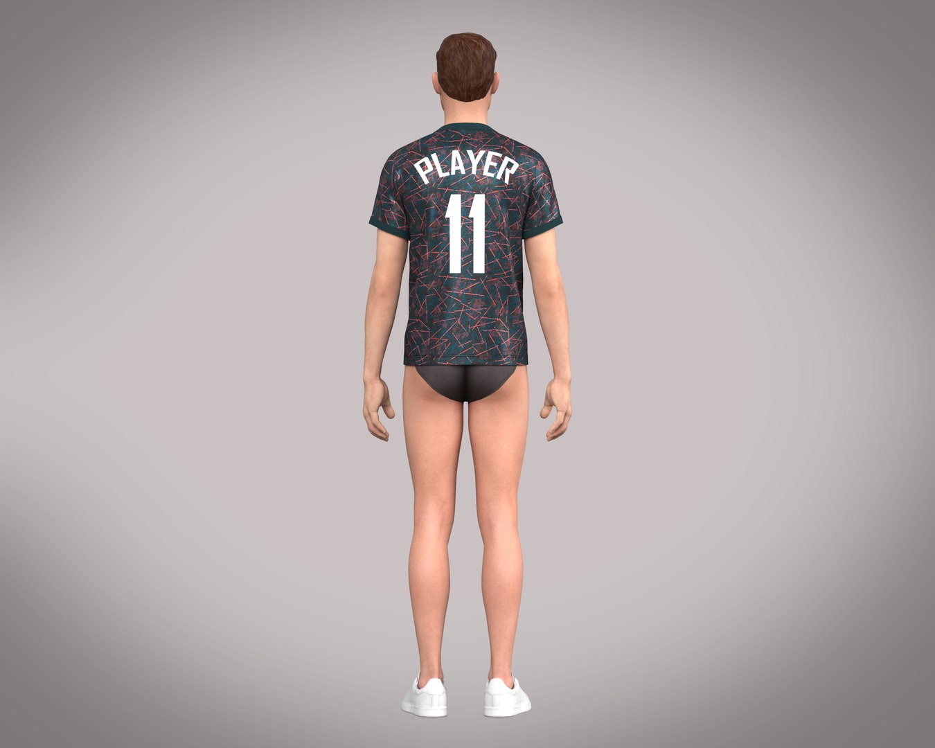 3D Soccer Football Blue And Red With Black Jersey Player-11 Model ...