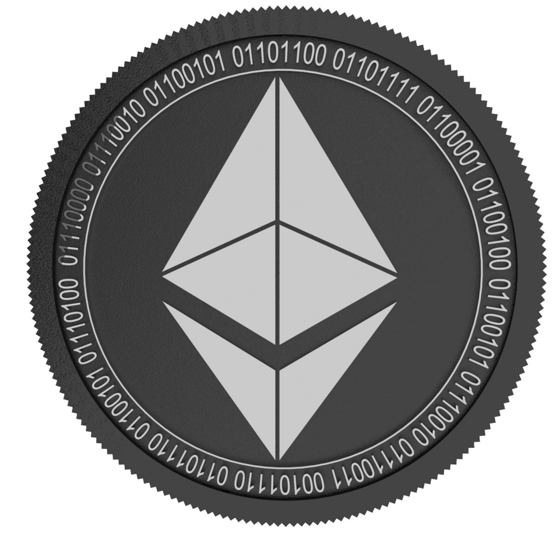 Ethereum lite black coin 3D model - TurboSquid 1605133