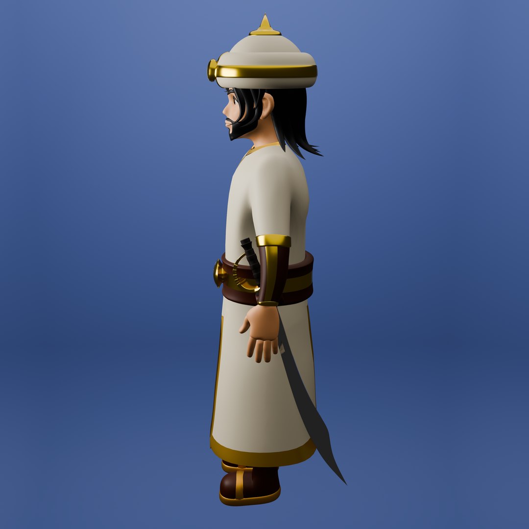 Cartoon Arabic Soldier Model - TurboSquid 2277787