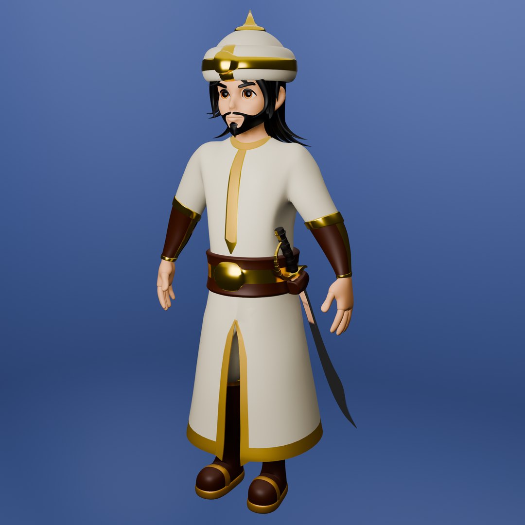 Cartoon Arabic Soldier Model - TurboSquid 2277787