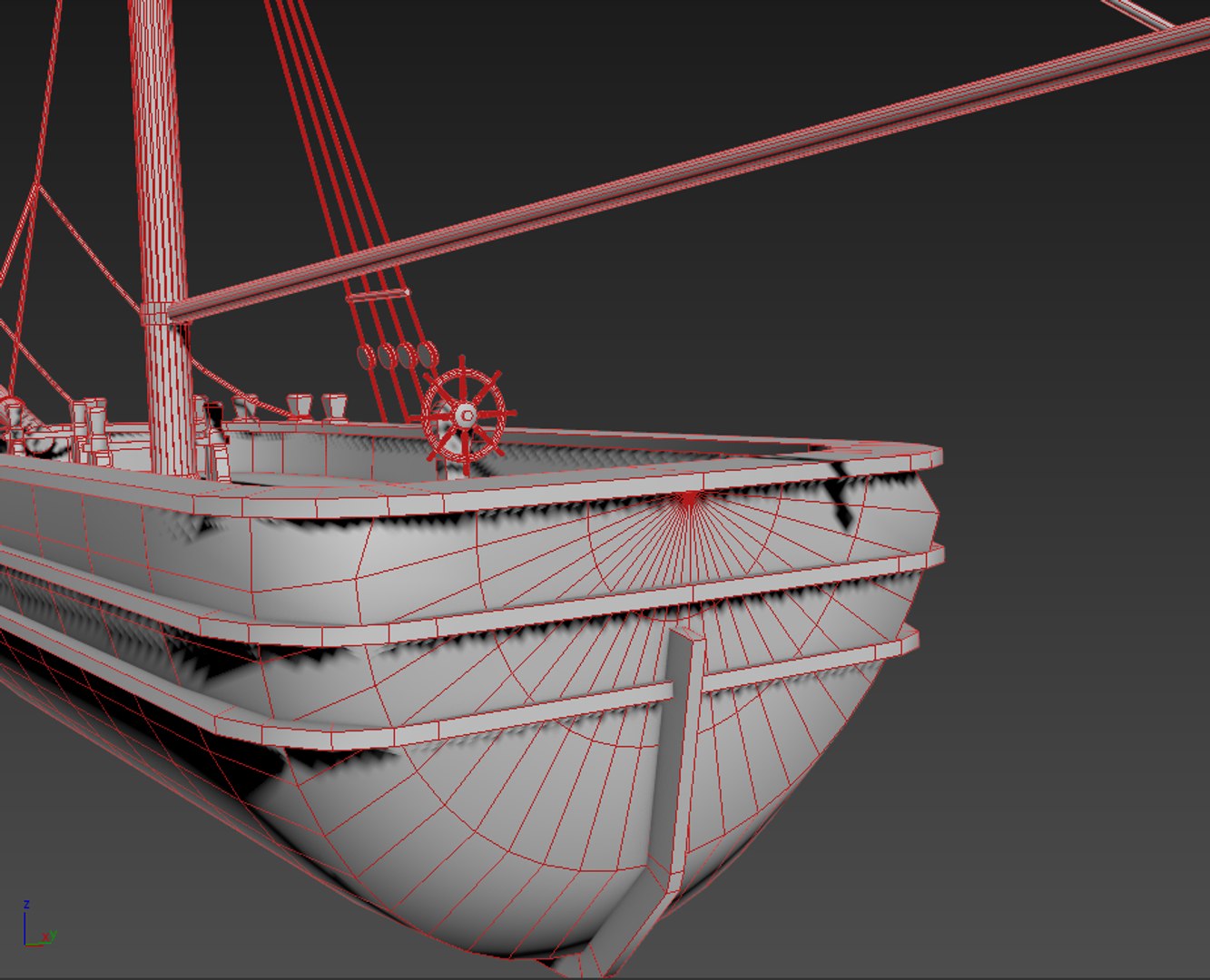 3d Model One-masted Sloop