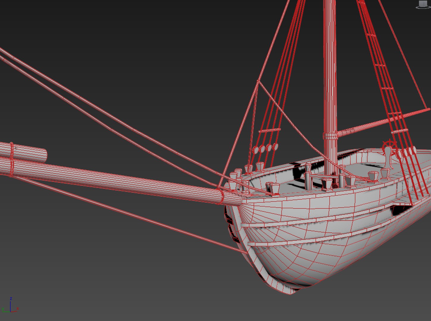 3d Model One-masted Sloop
