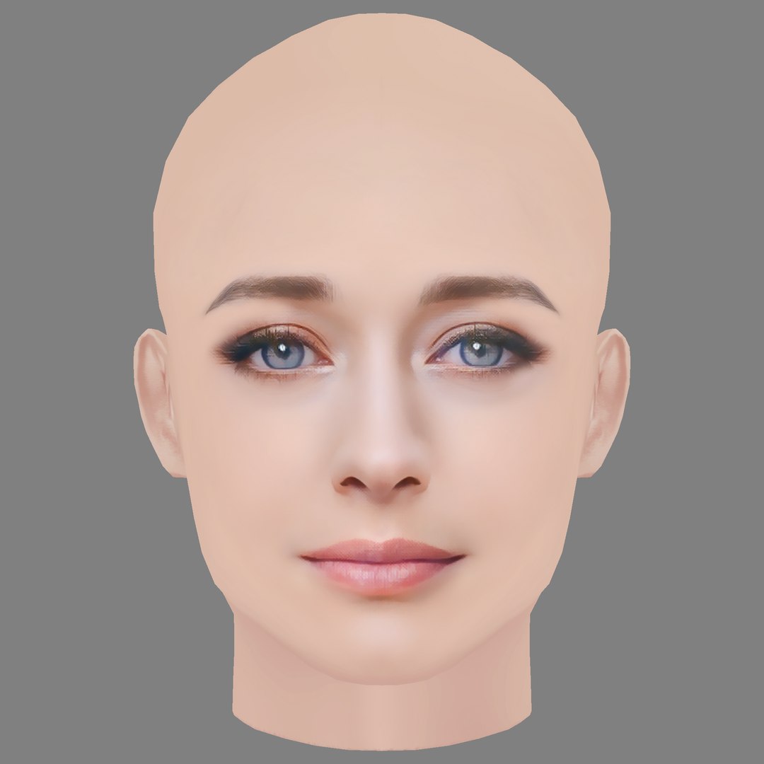 3D Elena Rivera Head - No Hair - Low Poly Head For Game Model ...