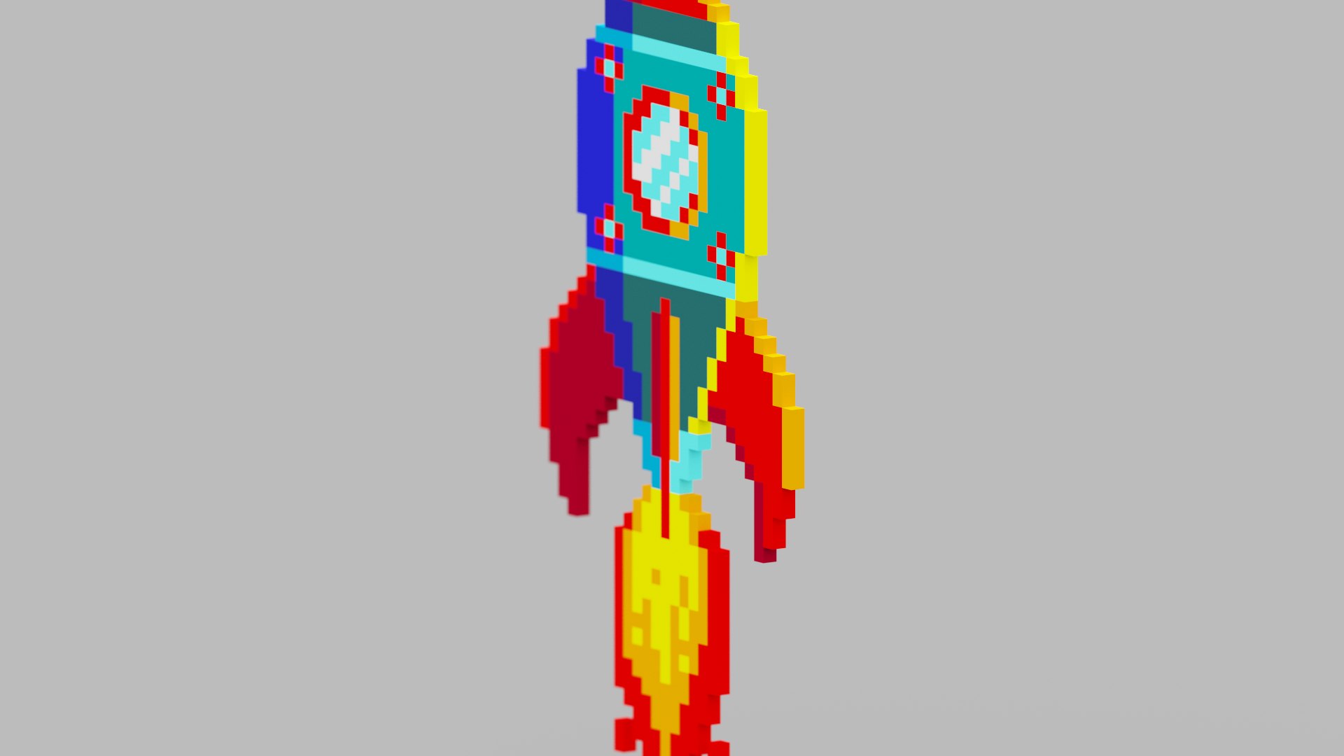 Pixel Rocket 3D Model - TurboSquid 2148115
