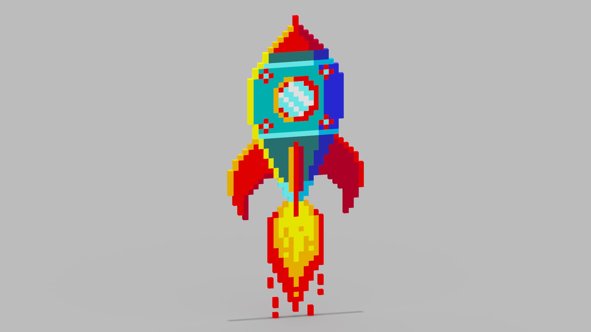 Pixel Rocket 3D Model - TurboSquid 2148115