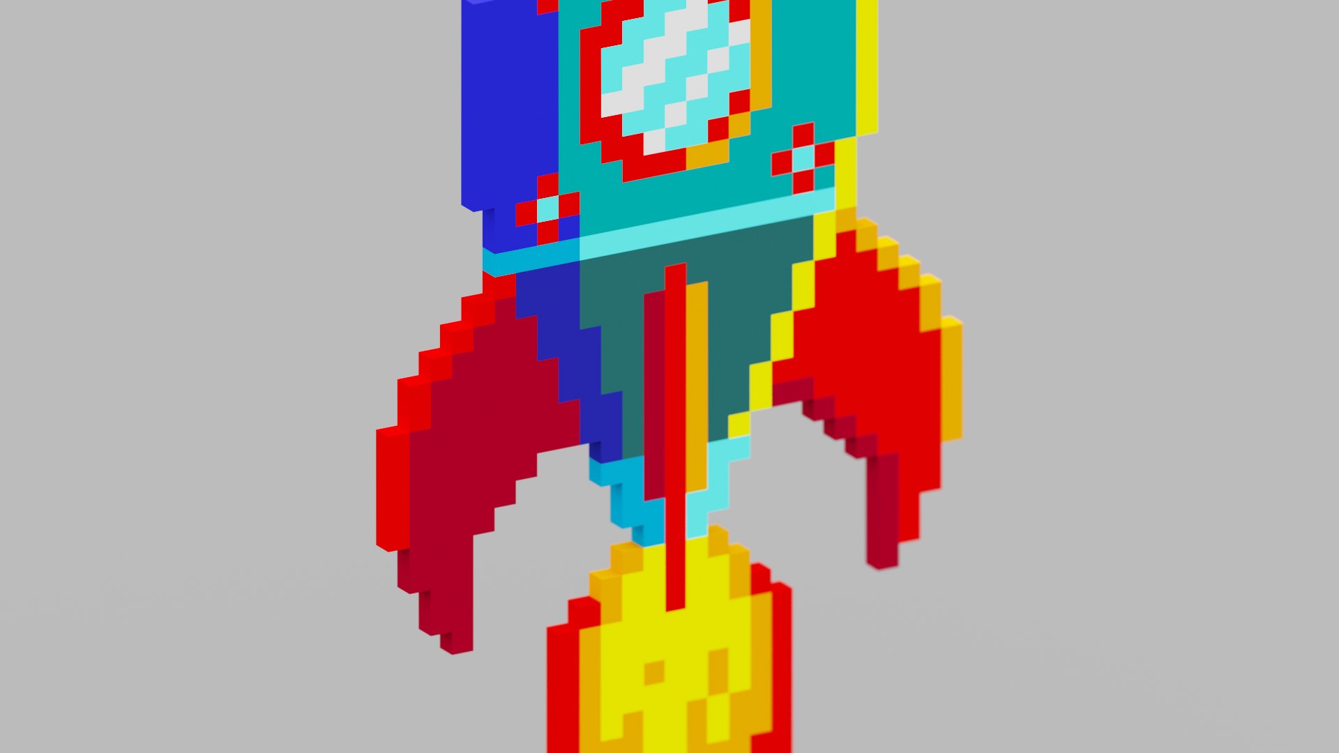 Pixel Rocket 3D Model - TurboSquid 2148115
