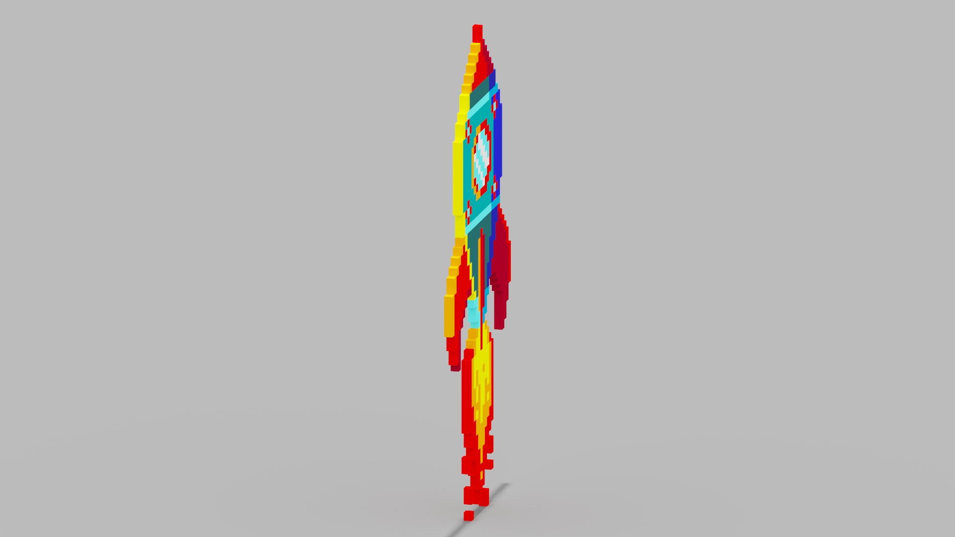 Pixel Rocket 3D Model - TurboSquid 2148115