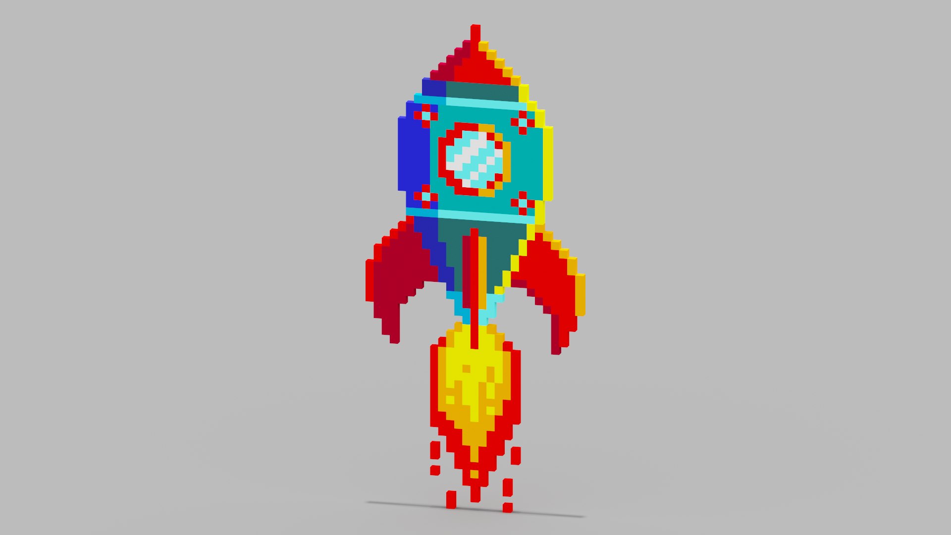 Pixel Rocket 3D Model - TurboSquid 2148115