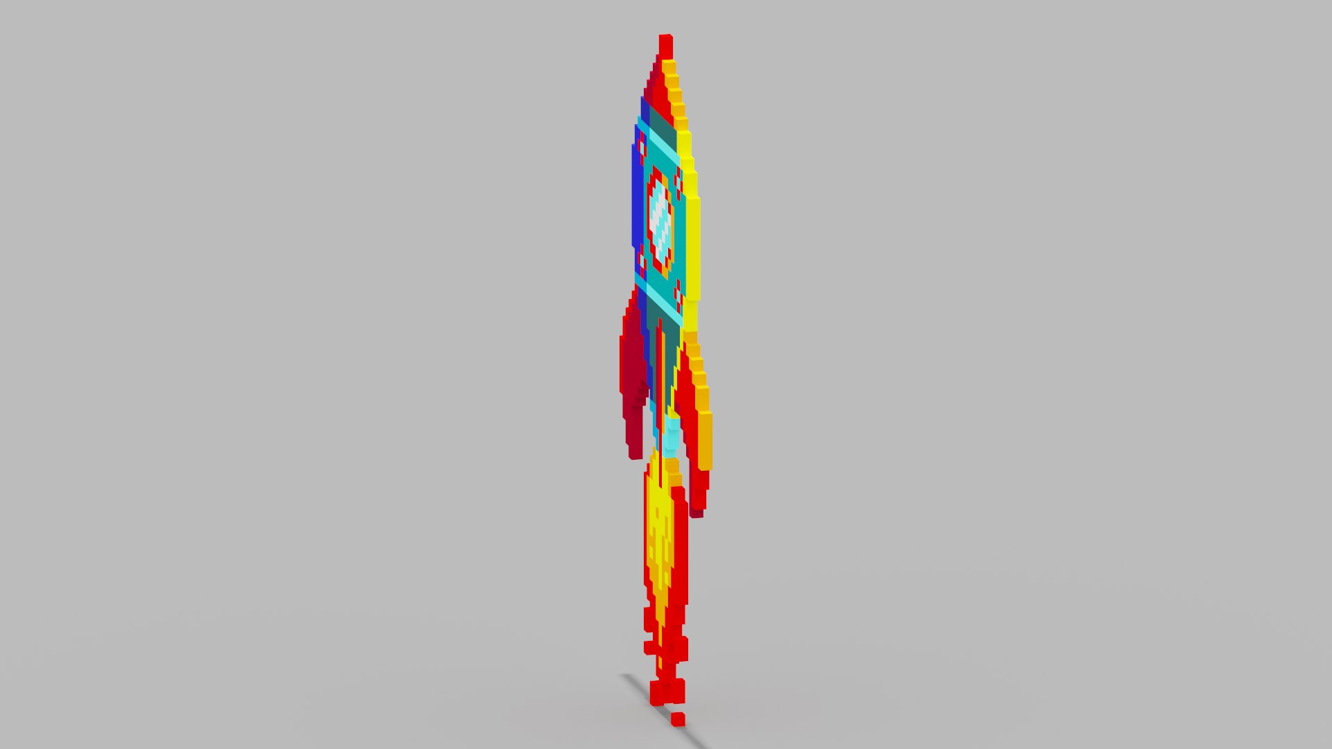 Pixel Rocket 3D Model - TurboSquid 2148115